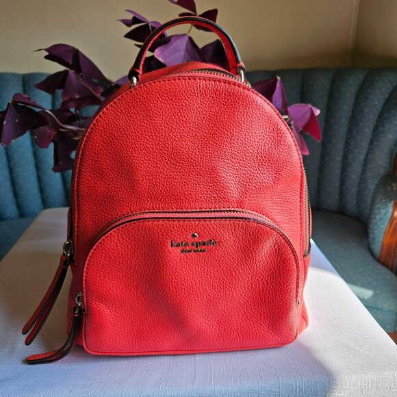 kate spade | Bags | Kate Spade Redorange Euc Jackson Leather Backpack ...